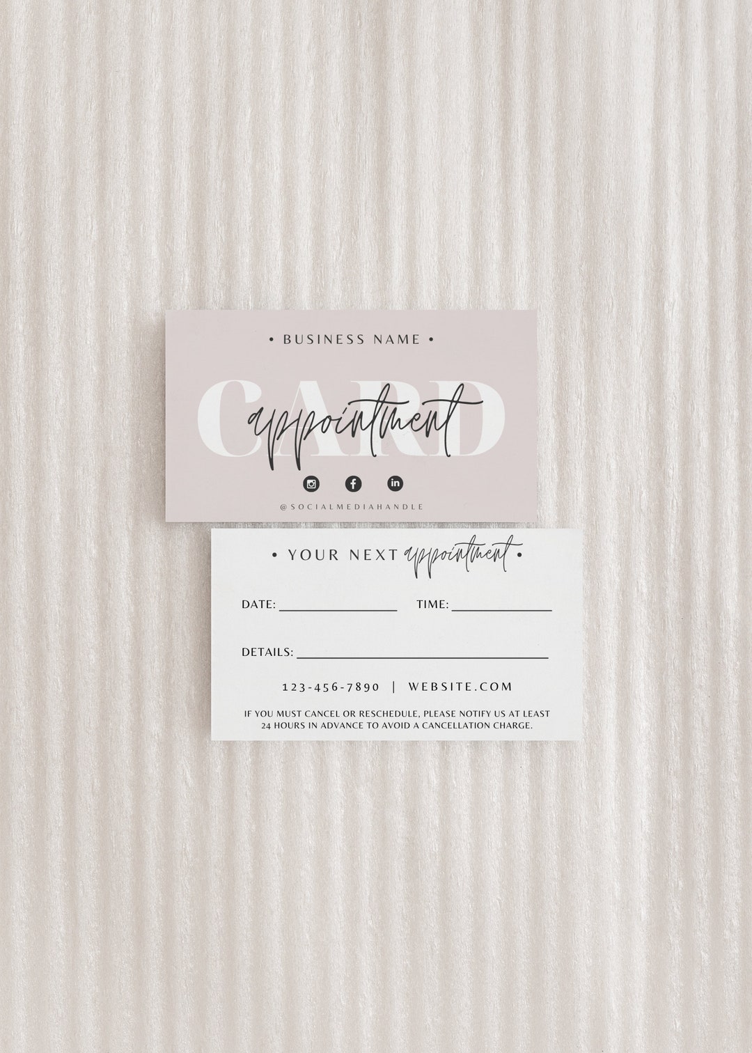 Modern Appointment Card Canva Template, Editable Appt Business Card ...