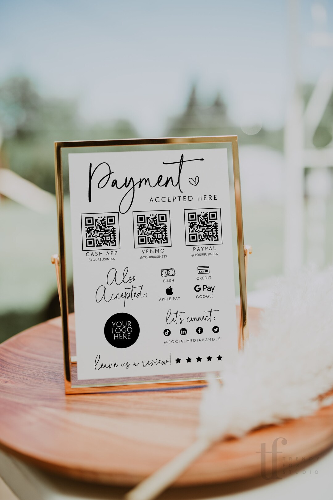 Scan to Pay Sign Template Canva QR Code Printable Payment Sign ...