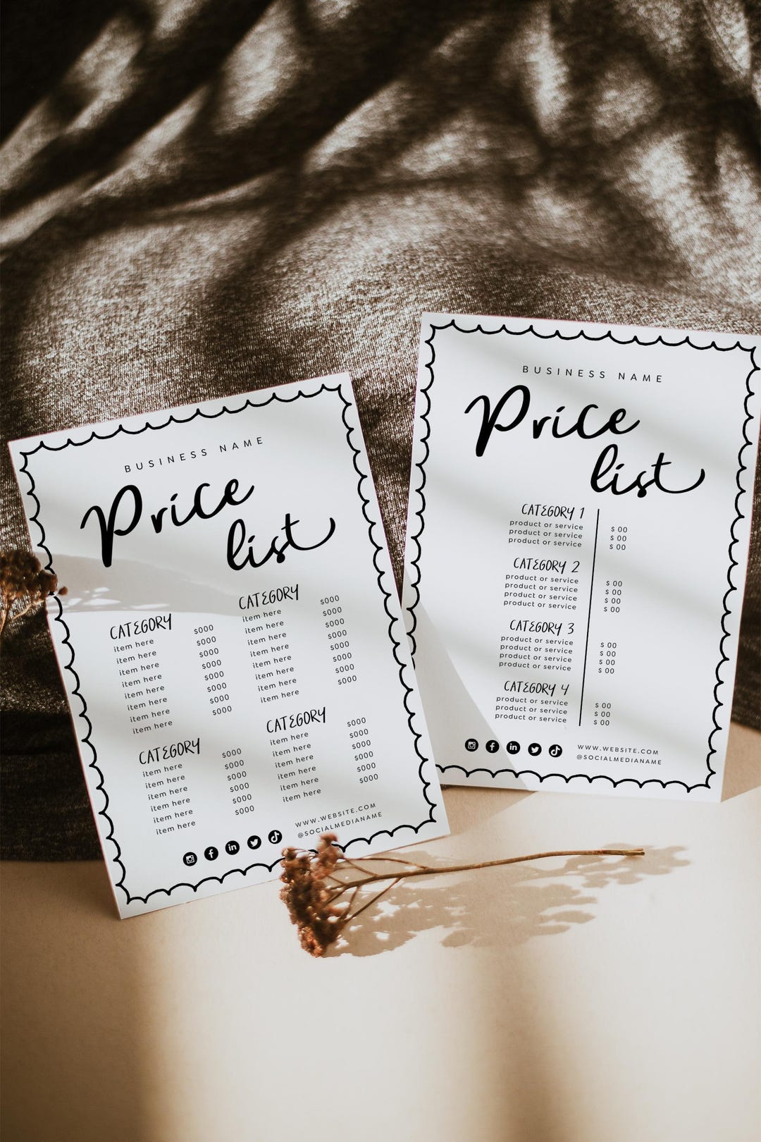 Whimsical Price List Sign Canva Template, Printable Services Sign ...