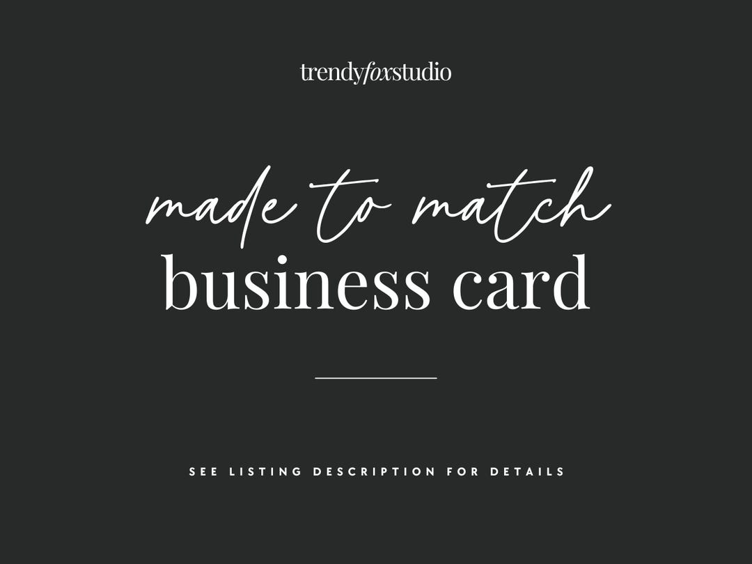 Made to Match Business Card Canva Template, A La Carte Templates ...