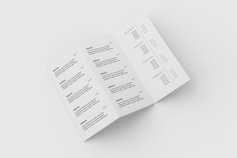 DIY Tri-fold Printable Price List Template Editable Trifold - Etsy