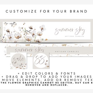 Boho Etsy Shop Kit, Etsy Banner Canva Template, Etsy Store Branding ...