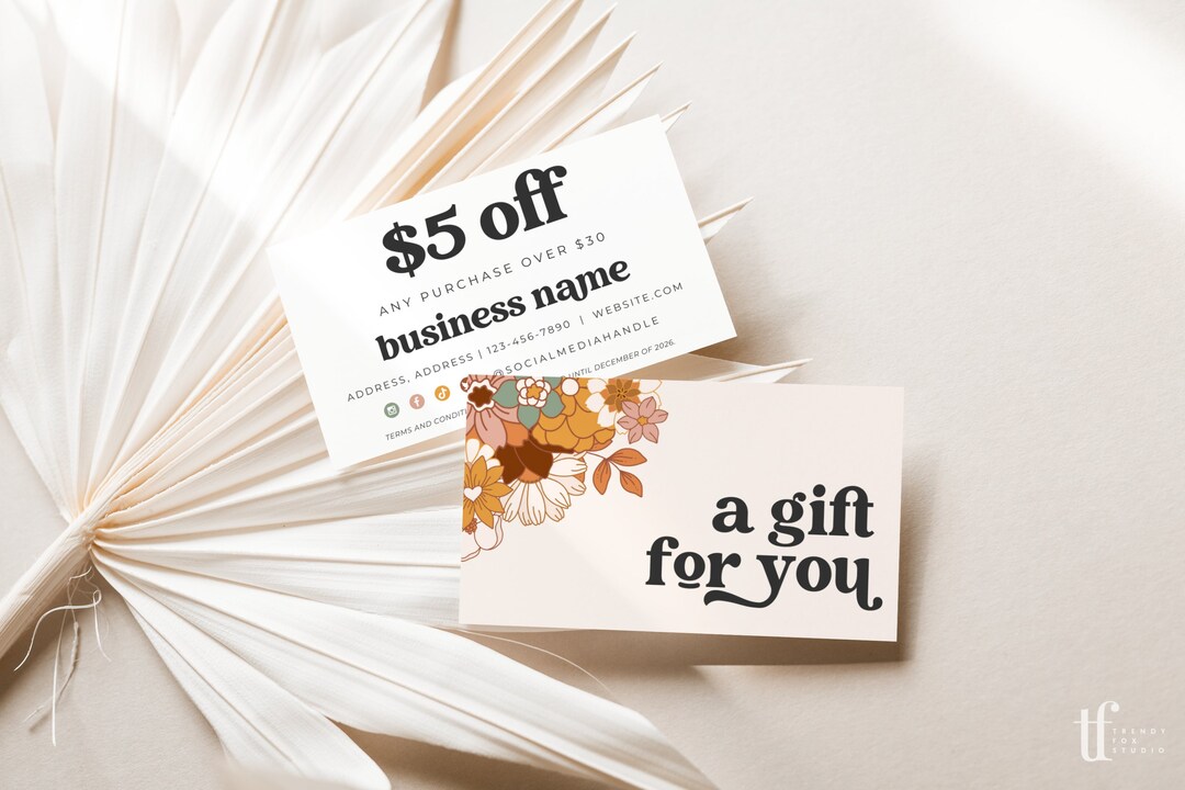 Retro Coupon Card Template, Printable Business Coupon Canva Template ...