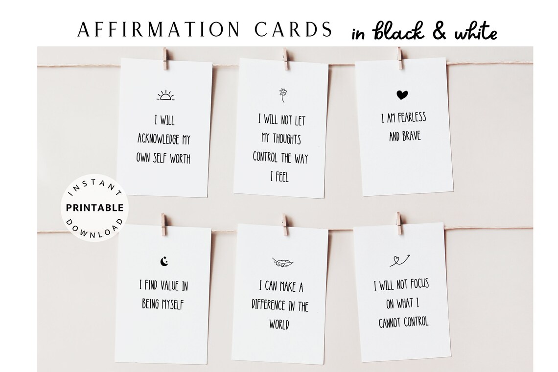 Printable Affirmation Cards Affirmation Deck Motivational - Etsy