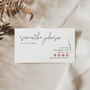 Boho Business Card Template, INSTANT DOWNLOAD, Printable Business Card ...