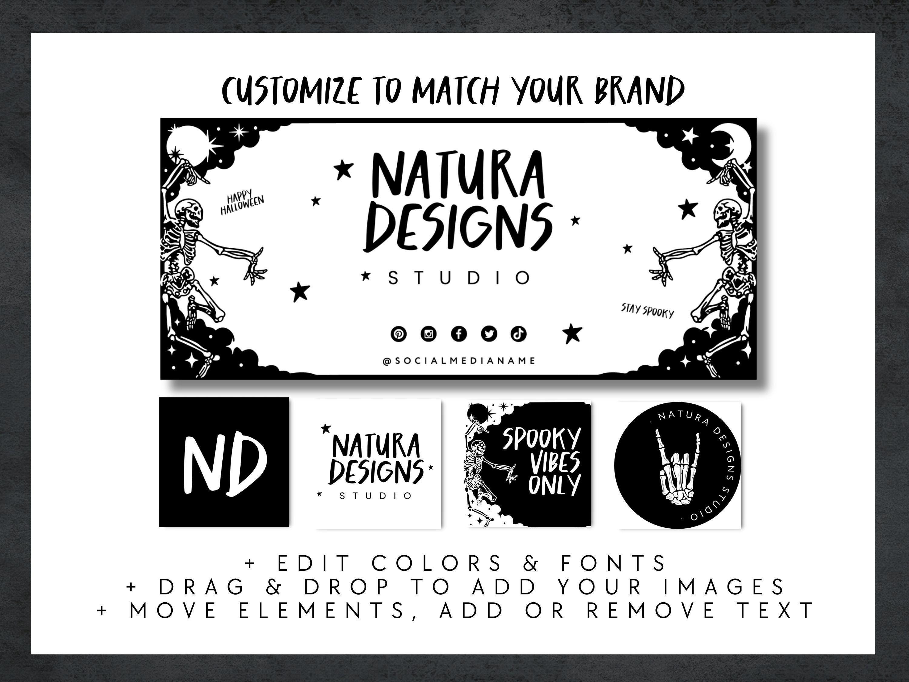Spooky Halloween Facebook Cover, Goth Banner Canva Template - Etsy