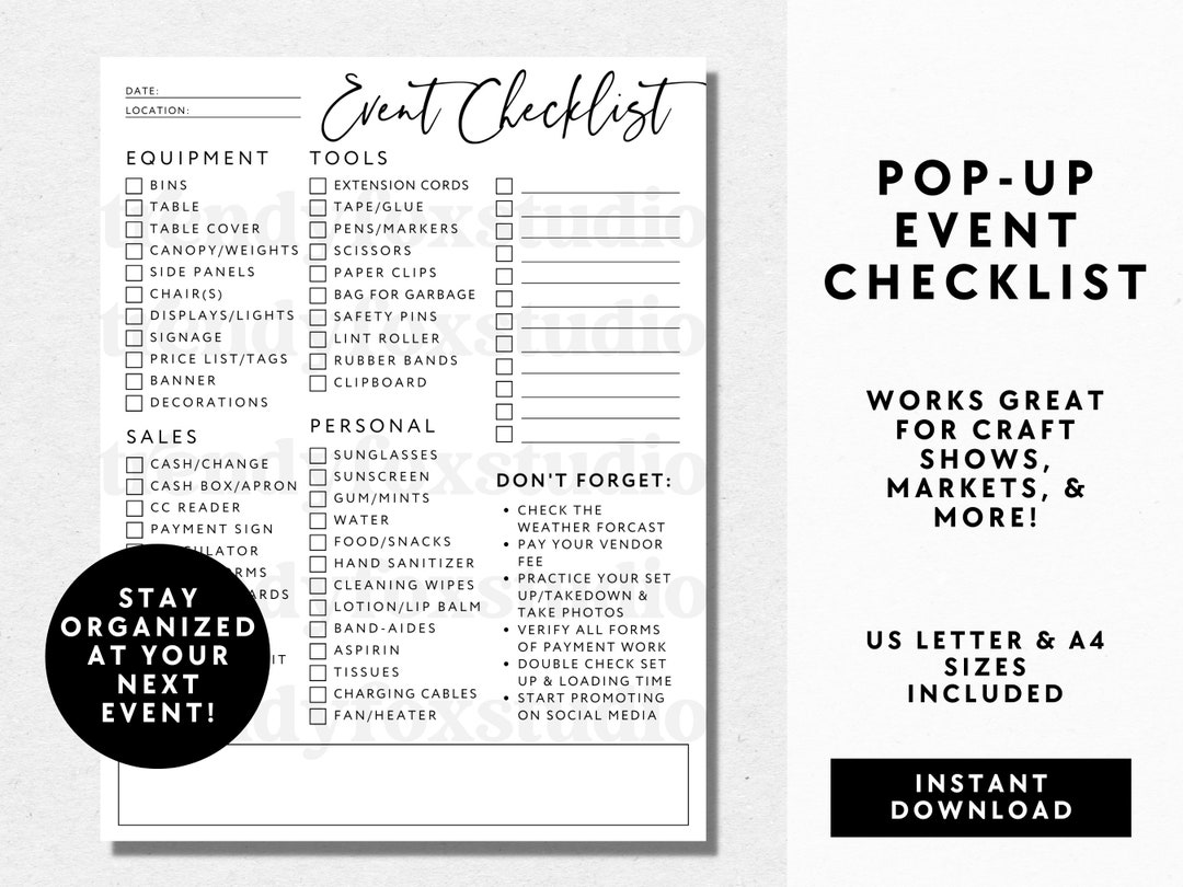 Pop up Shop Checklist Vendor Event Planner Craft Show Checklist pop-up-shop-checklist-vendor-event-planner-craft-show-checklist