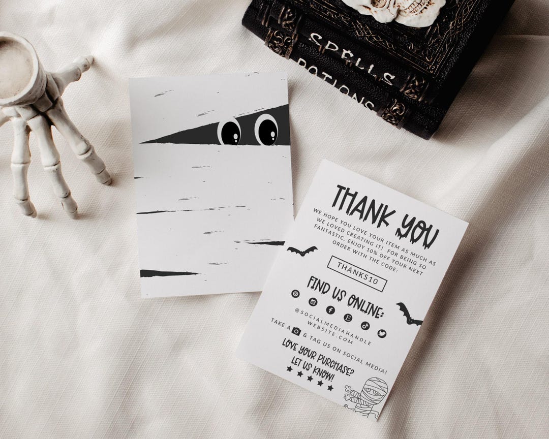 Halloween Business Thank You Card Template, Editable Small Business ...