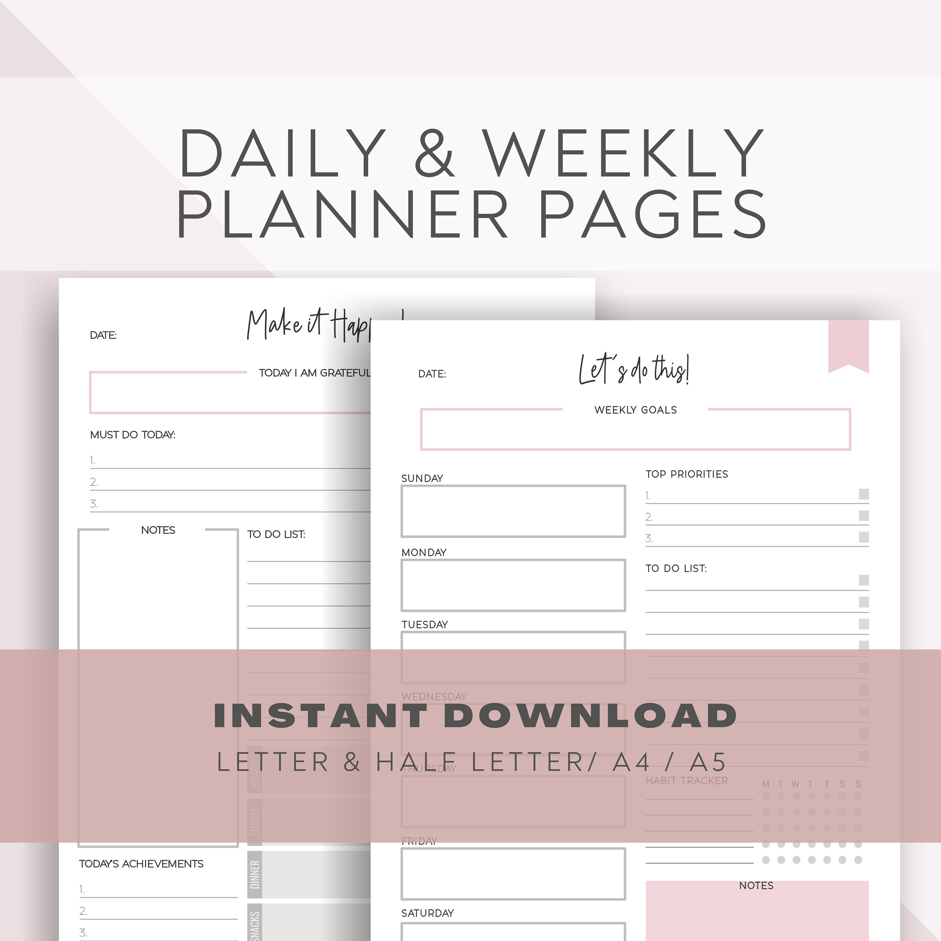 Daily & Weekly PLANNER Printable Weekly to Do List Day - Etsy