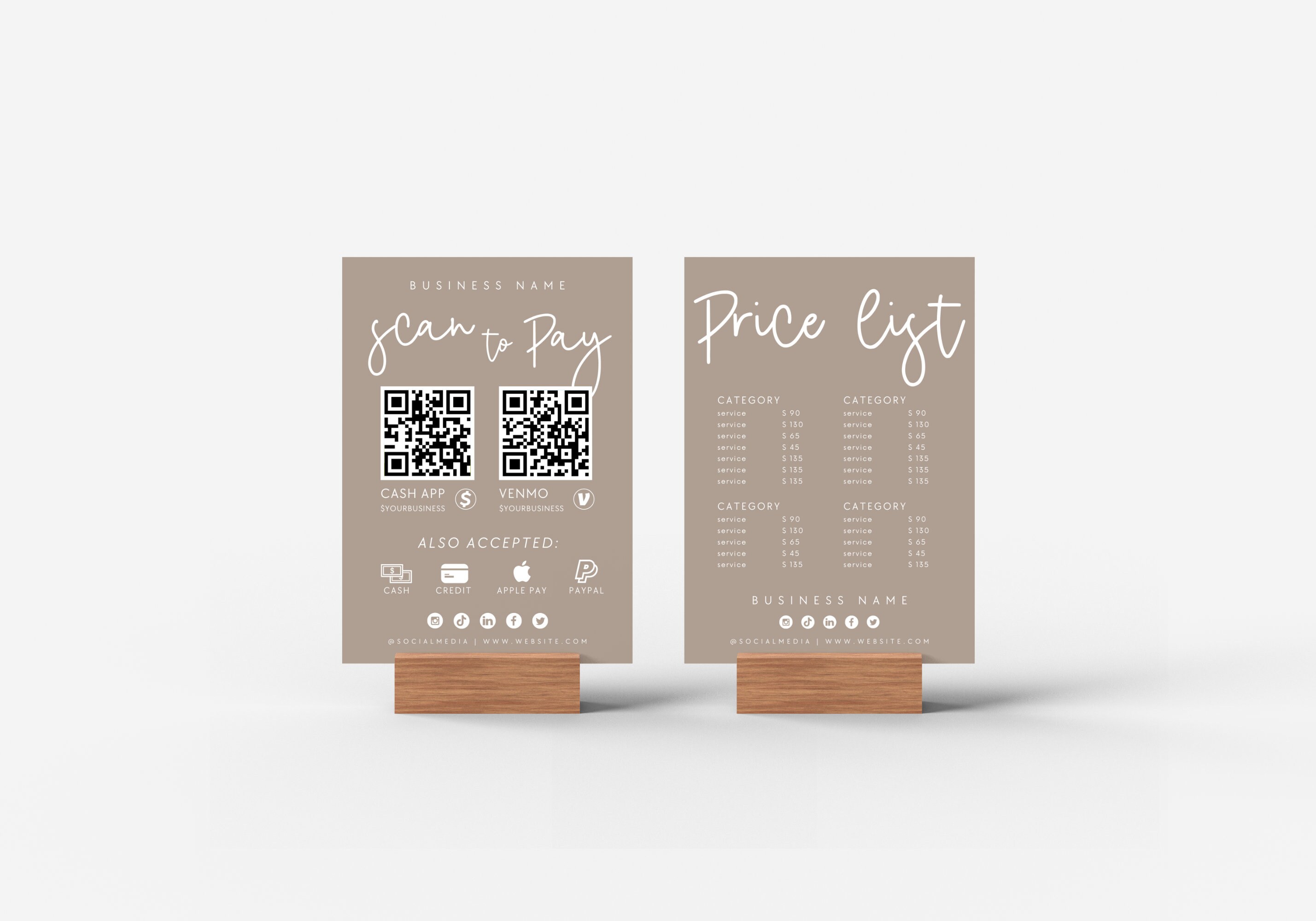 Printable Price List & Payment Sign Minimal QR Code Sign - Etsy