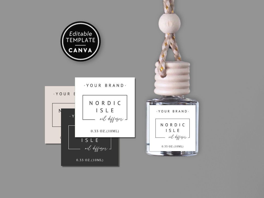 Car Diffuser Label Template Canva, Editable Product Label Template, DIY ...