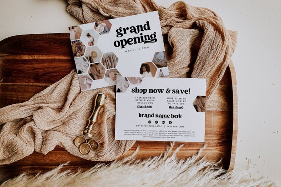 Grand Opening Flyer Promo Photo Website Launch Template - Etsy