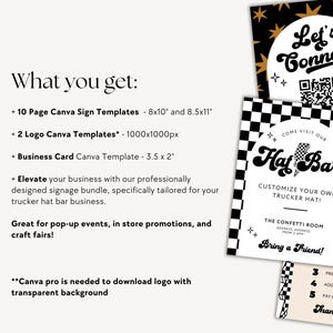 Trucker Hat Bar Signage Canva Template, Editable Hat Instruction ...