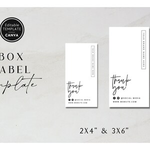 Box Label Template, Editable Packaging Labels, Order Packaging Stickers ...