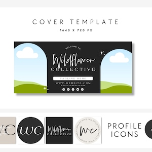 Black Facebook Cover Template, Modern Facebook Banner, Facebook Icon ...
