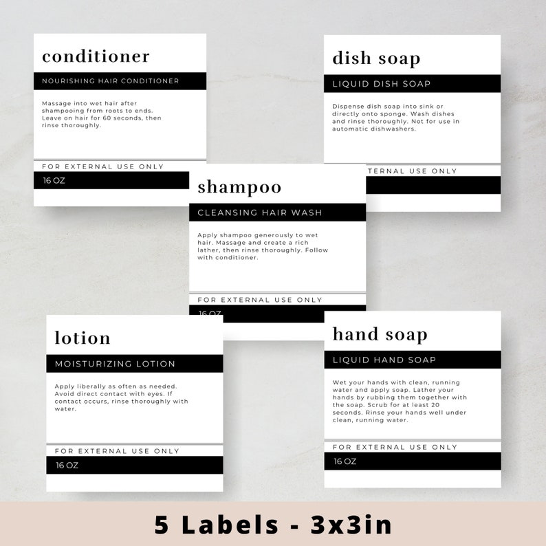 Editable Bottle Product Label Template Modern DIY Bottle | Etsy