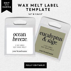 Wax Melt Sampler Clamshell Label Canva Template 1 Oz Single - Etsy