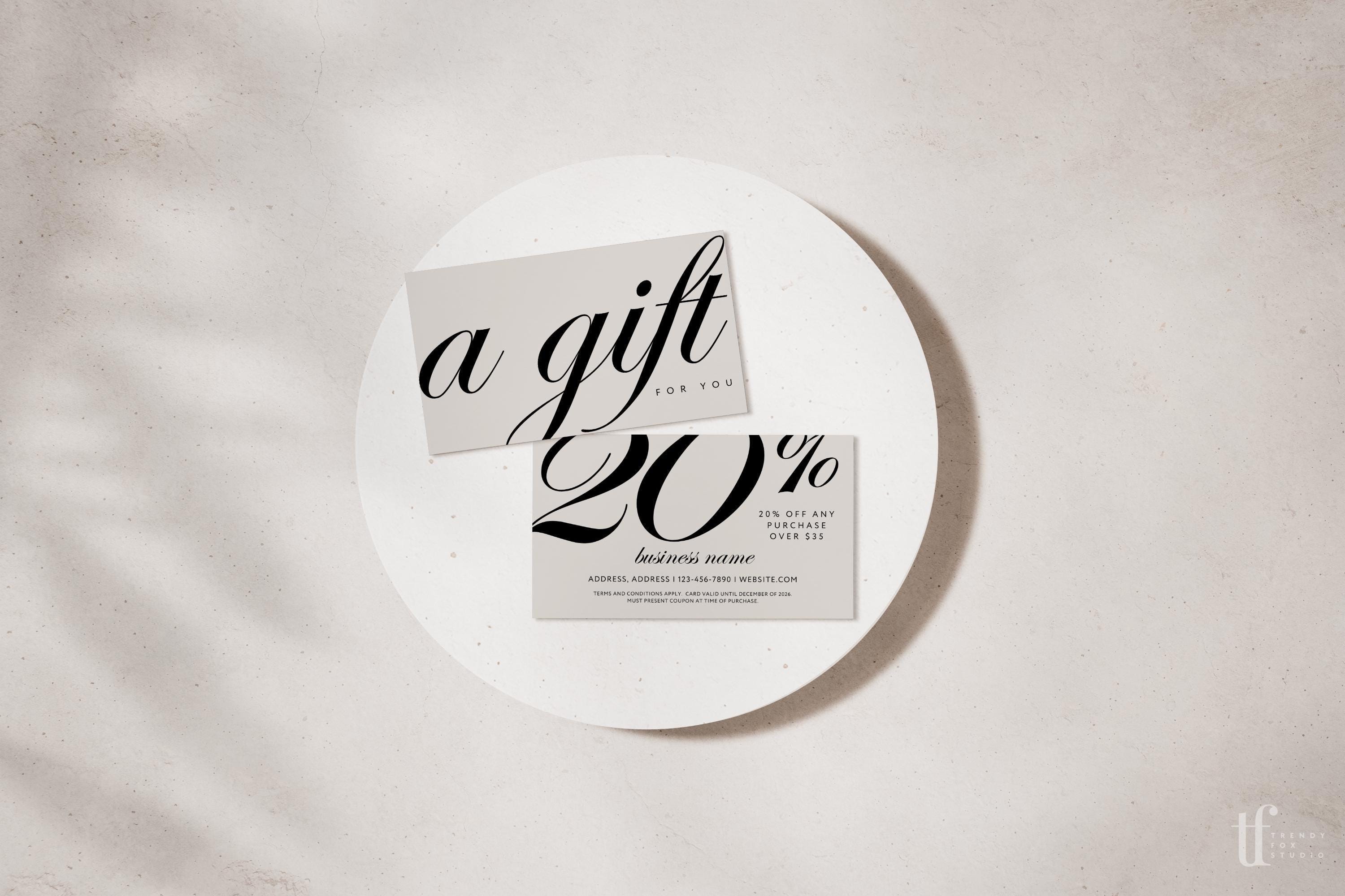 Aesthetic Coupon Card Canva Template, Printable Business Marketing ...