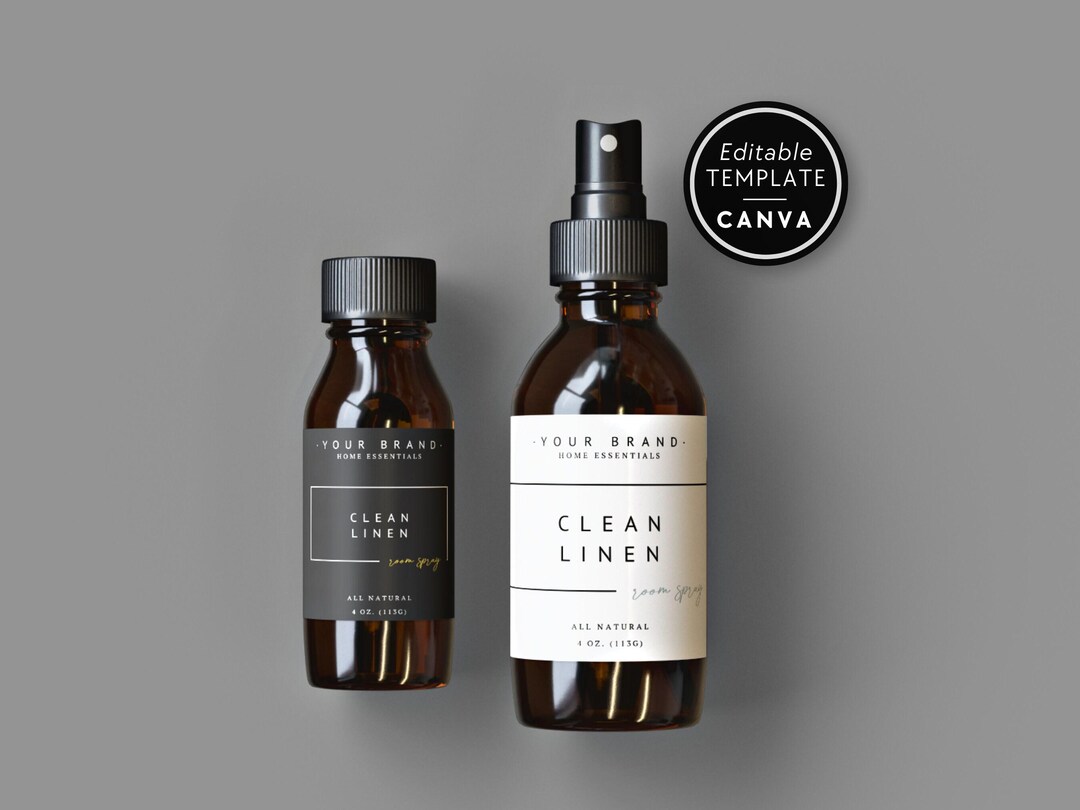 Room Spray Label Template, Editable Product Label Template, 2x2 3x2 DIY ...
