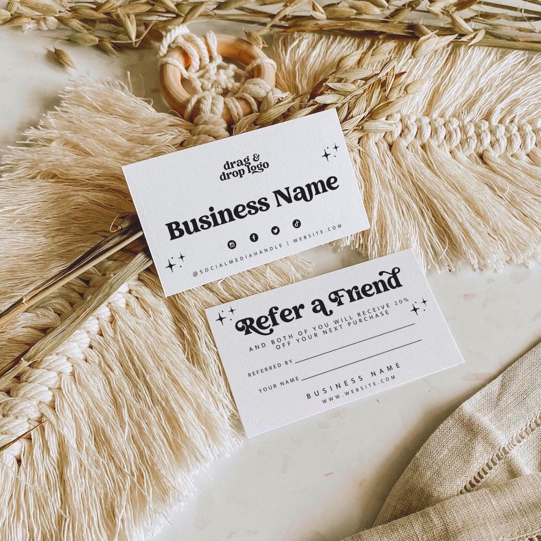 Refer A Friend Business Card Template, Printable Referral Discount Card ...