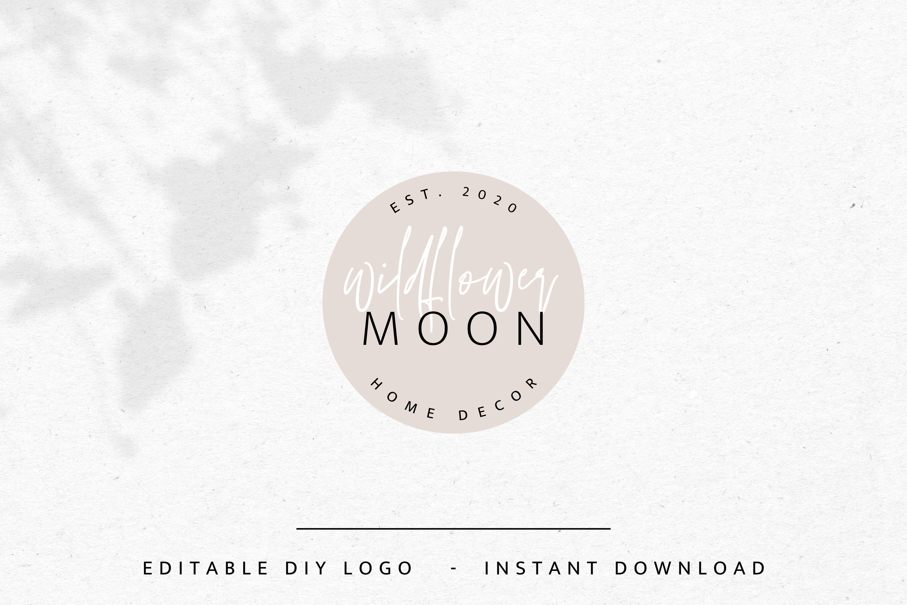 Premade Boho Logo Design Modern Circle Logo DIY Round Logo - Etsy