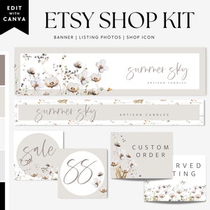 Boho Etsy Shop Kit, Etsy Banner Canva Template, Etsy Store Branding ...