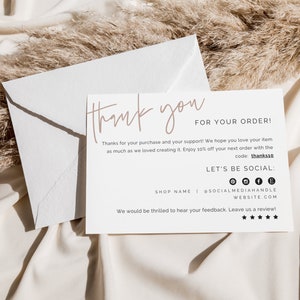 Small Business Thanks for Your Purchase Card Template, Made With Love ...