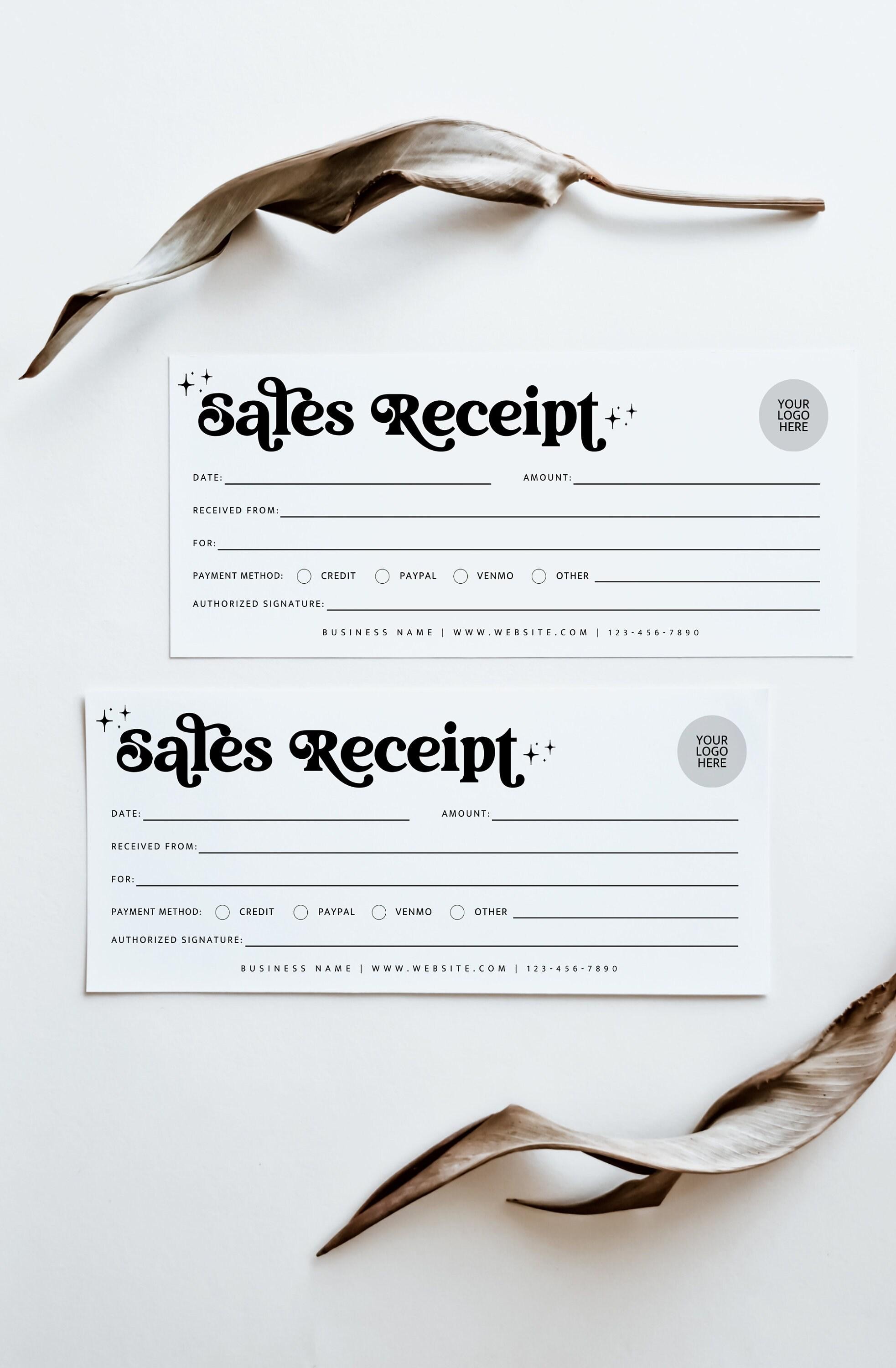 Printable Sales Receipt Template for Small Business Canva, Retro ...