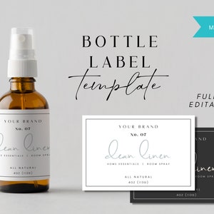 Room Spray Label Template Editable Product Label Template | Etsy