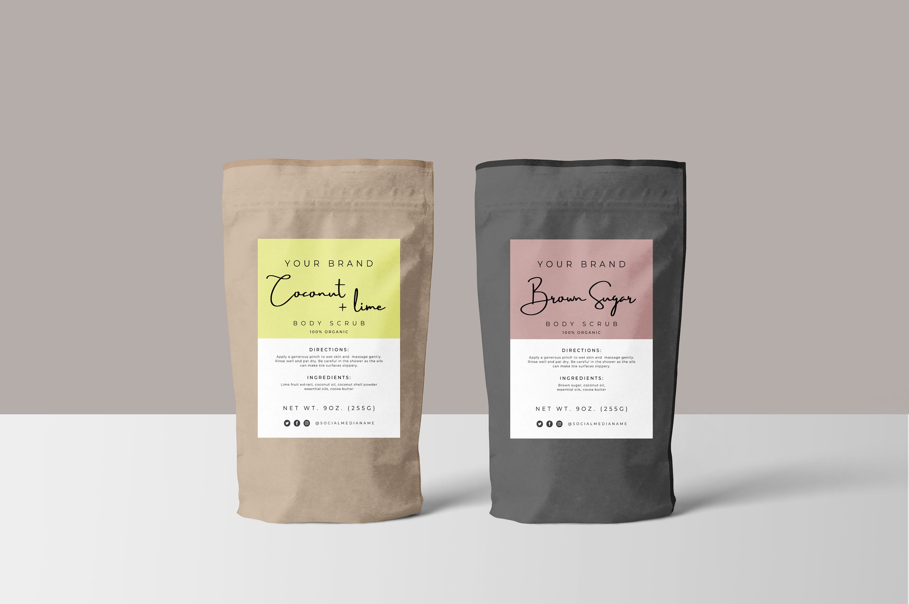 Pouch Label Template Editable Body Product Label Template | Etsy