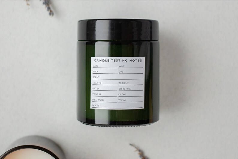 DIY Candle Testing Label Template, Editable Candle Notes Sticker ...