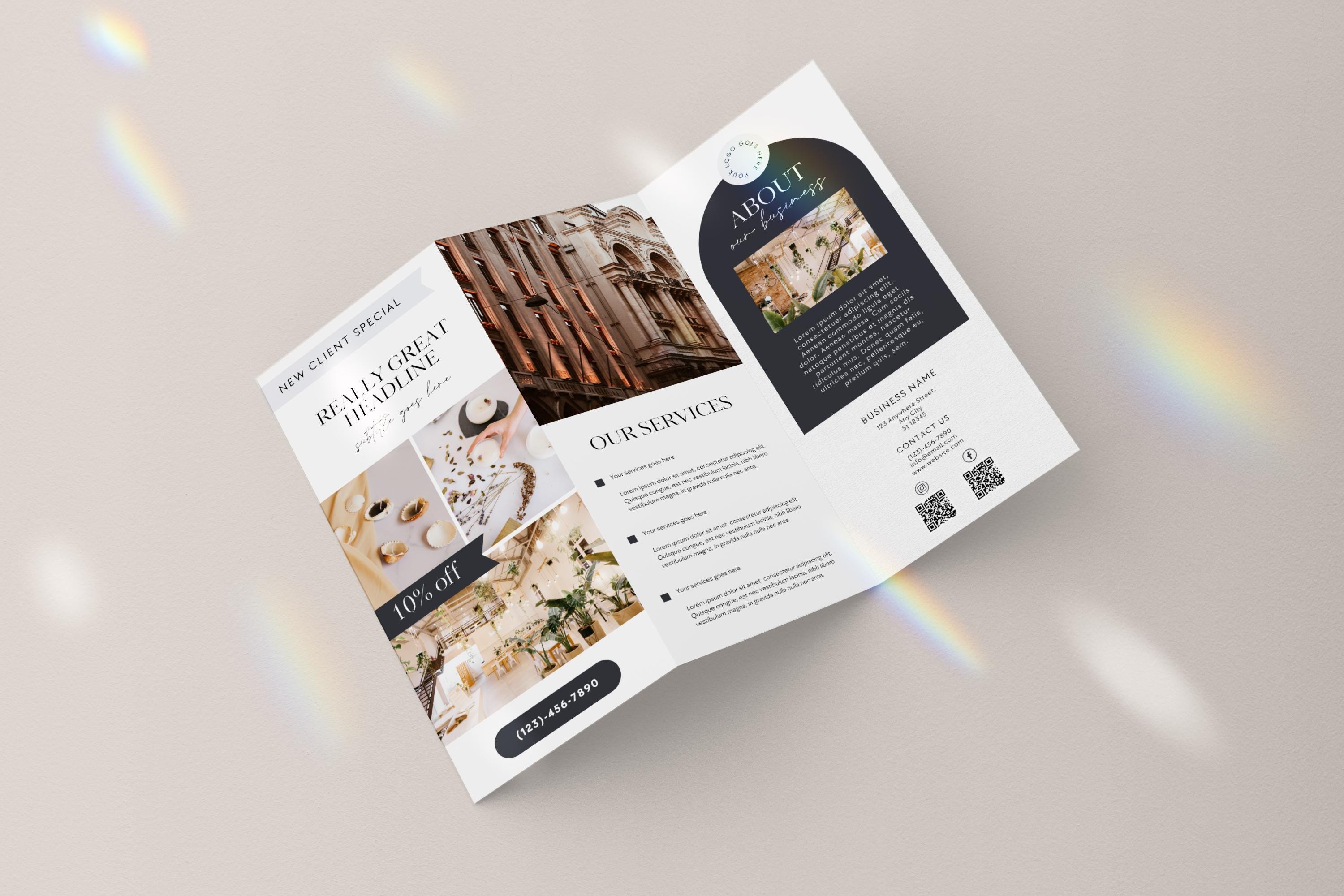 DIY Tri-fold Printable Brochure Template, Editable Marketing Flyer ...