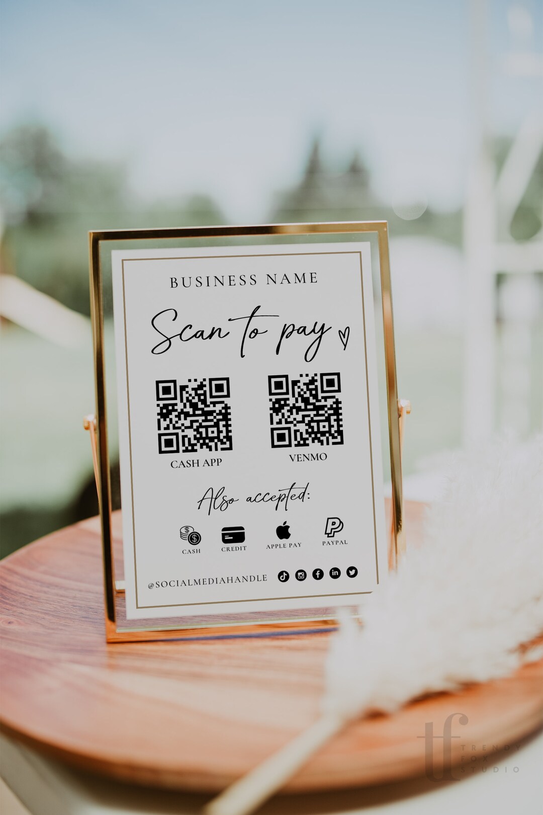 Printable Payment Sign QR Code Sign Canva Template, Scan to Pay Sign, Accepted Payments Sign ...