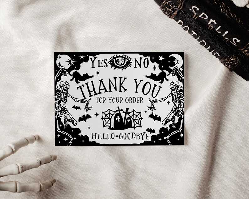 Gothic Halloween Business Thank You Card Template Editable - Etsy