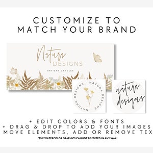 Boho Wildflower Facebook Cover Canva Template, Rustic Facebook Banner ...