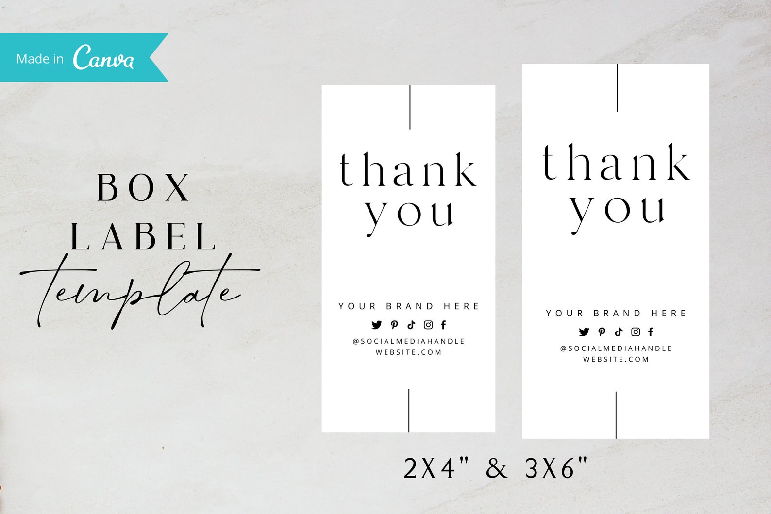 Box Label Template Editable Packaging Labels Order Packaging | Etsy