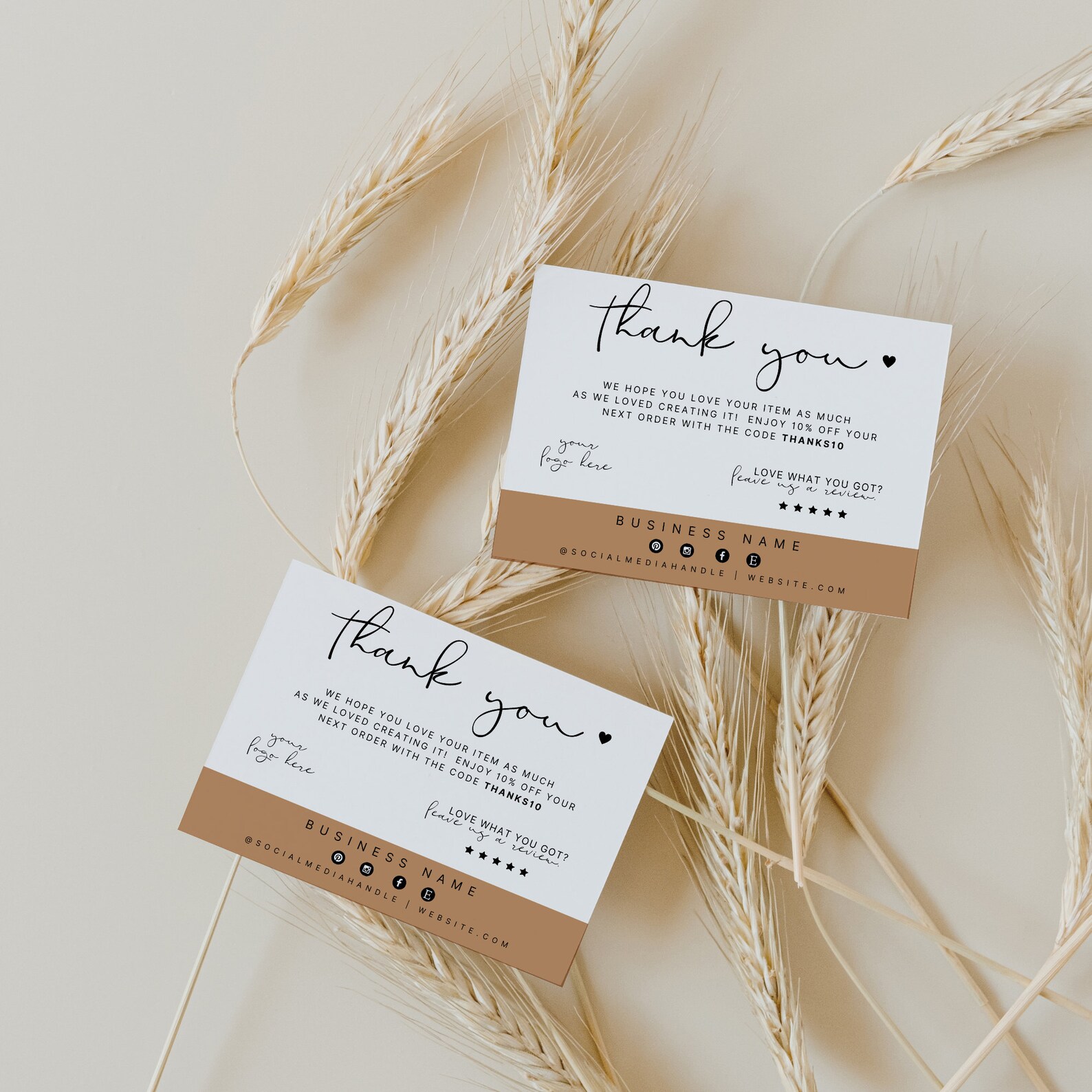 EDITABLE Business Thank You Card Printable Thanks for Your Purchase ...