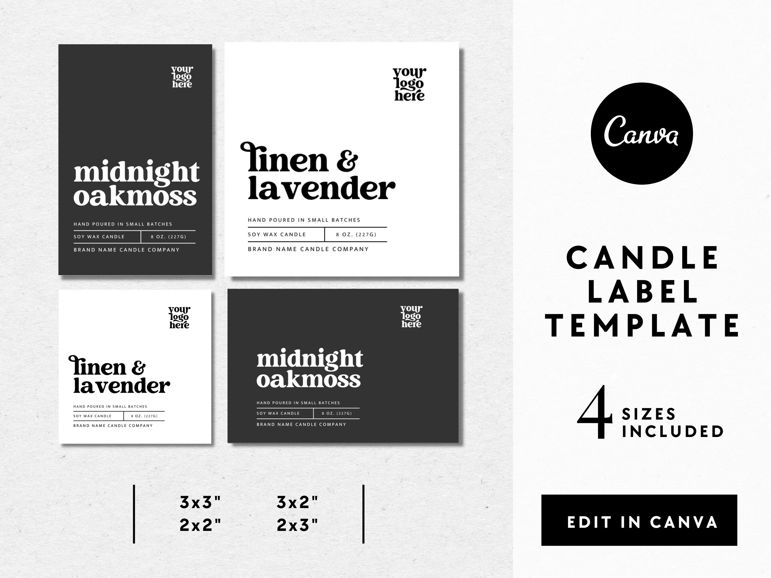 Retro Candle Label Template Editable Candle Tin Label Design - Etsy ...
