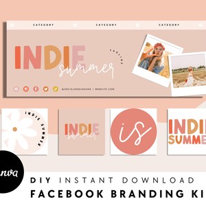 Rainbow Facebook Cover Template Pastel Facebook Banner - Etsy