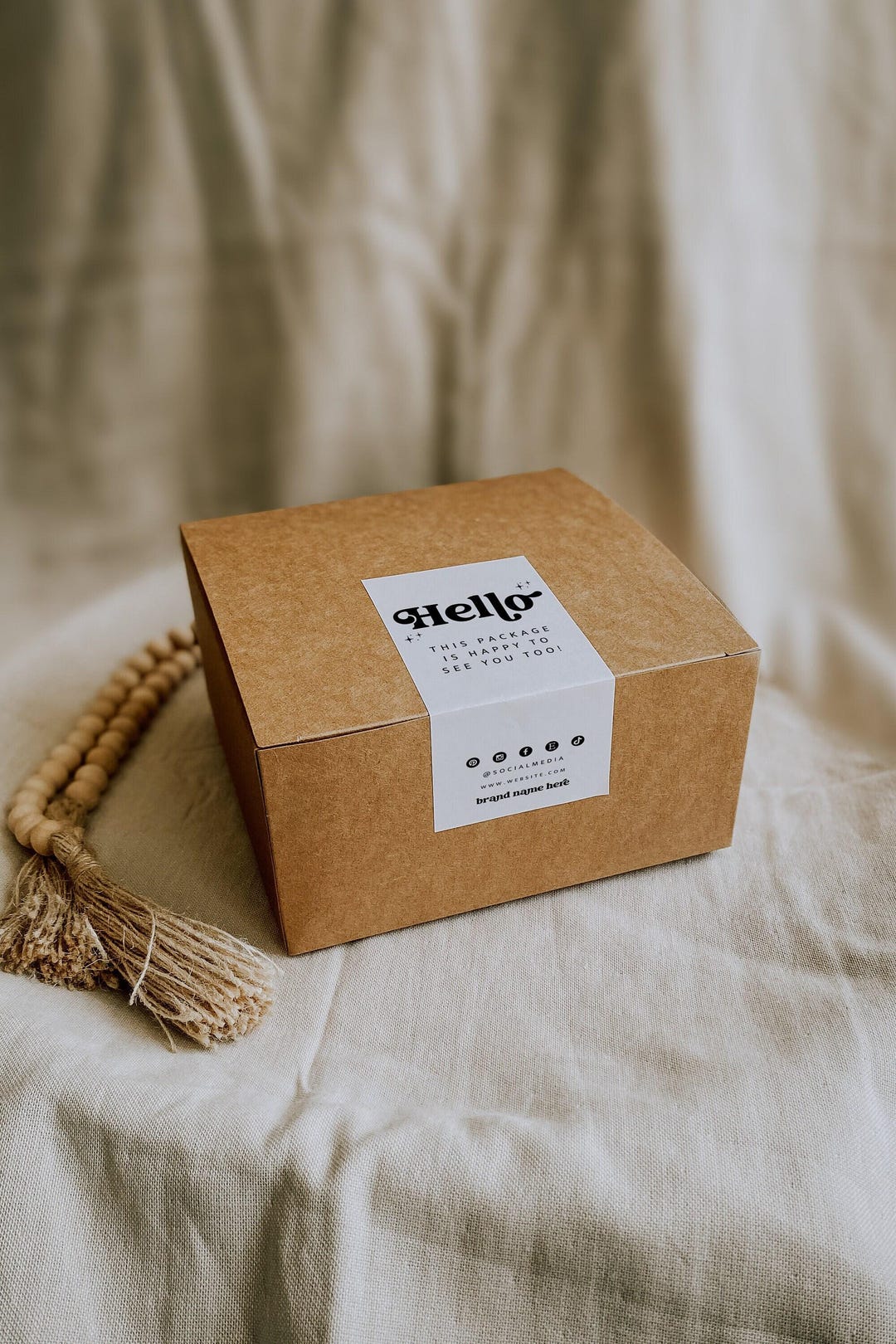 Retro Box Seal Label Canva Template, Editable Order Packaging Stickers ...