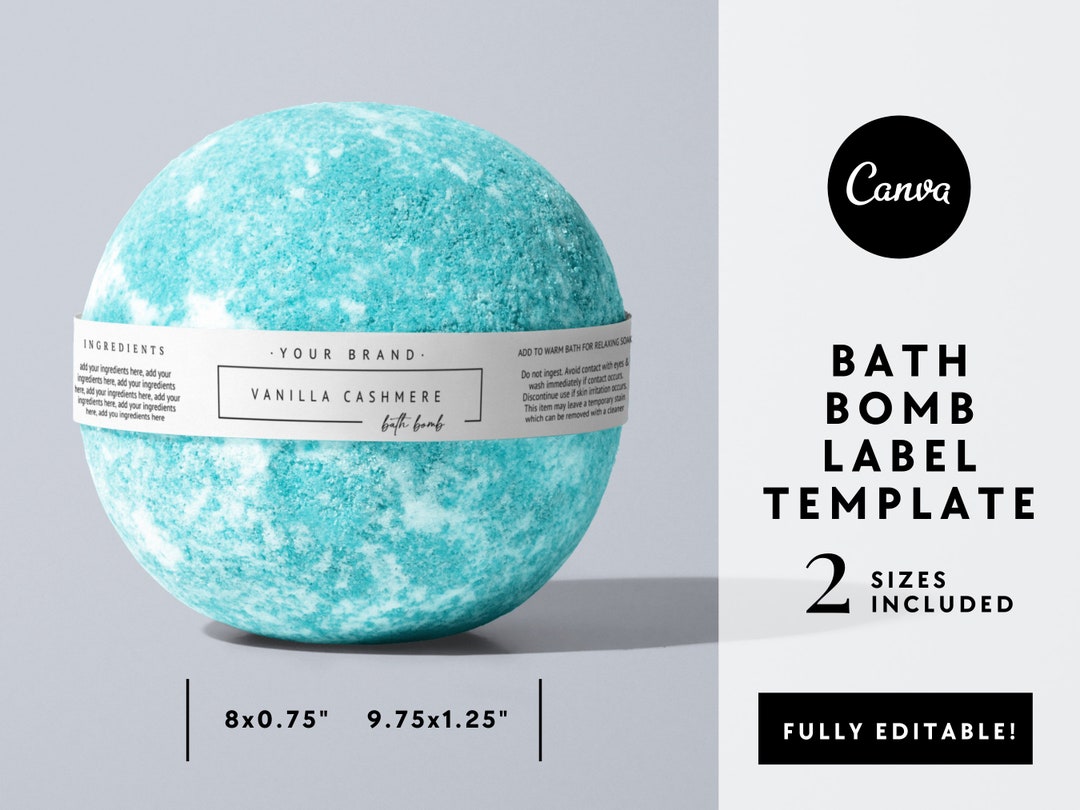 Modern Bath Bomb Label Template, Printable Bath Bomb Belly Band ...