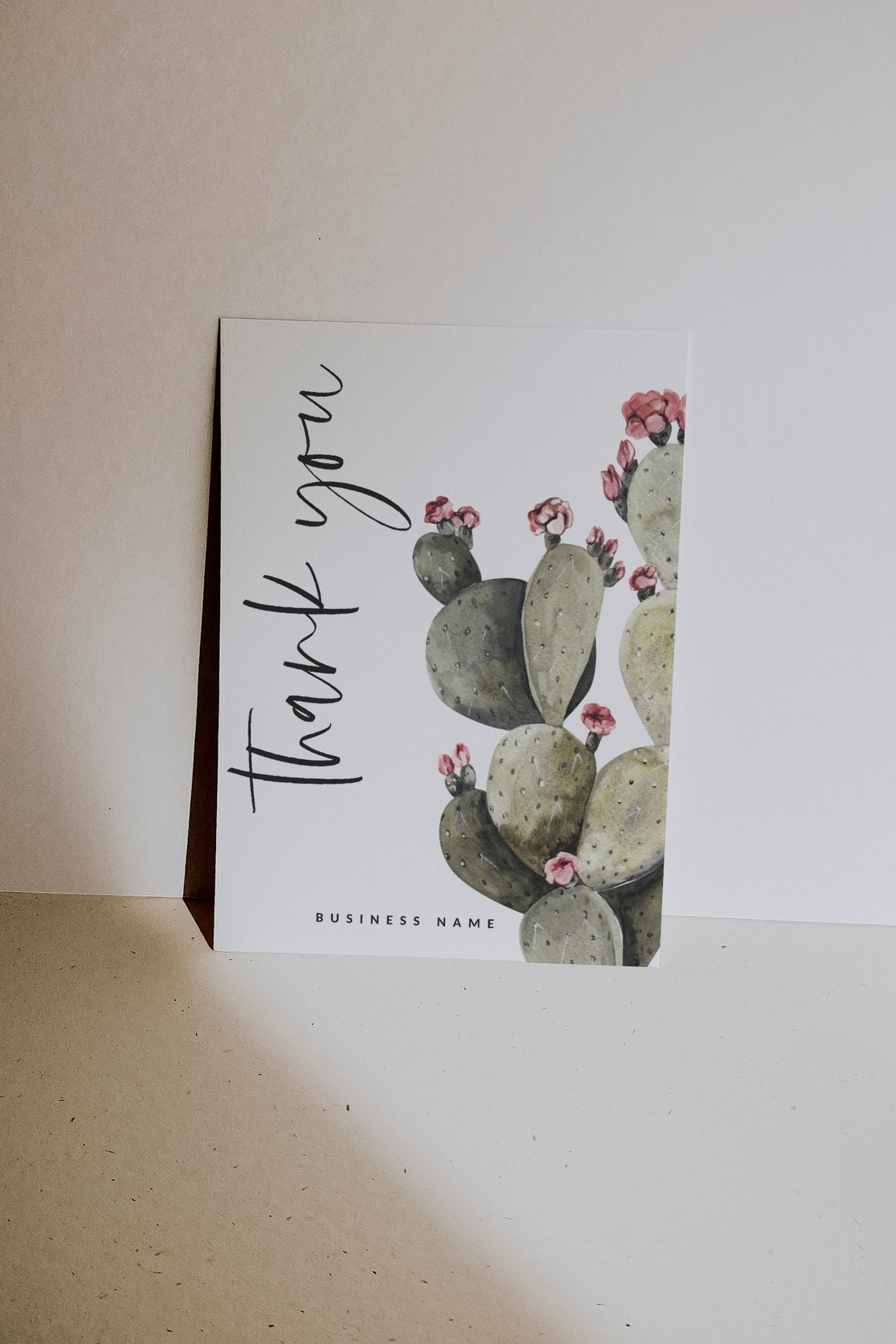 Cactus Thank You Card Template Printable Care Instructions - Etsy