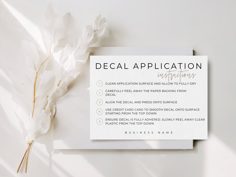 Printable Vinyl Decal Instructions Editable Decal Application - Etsy