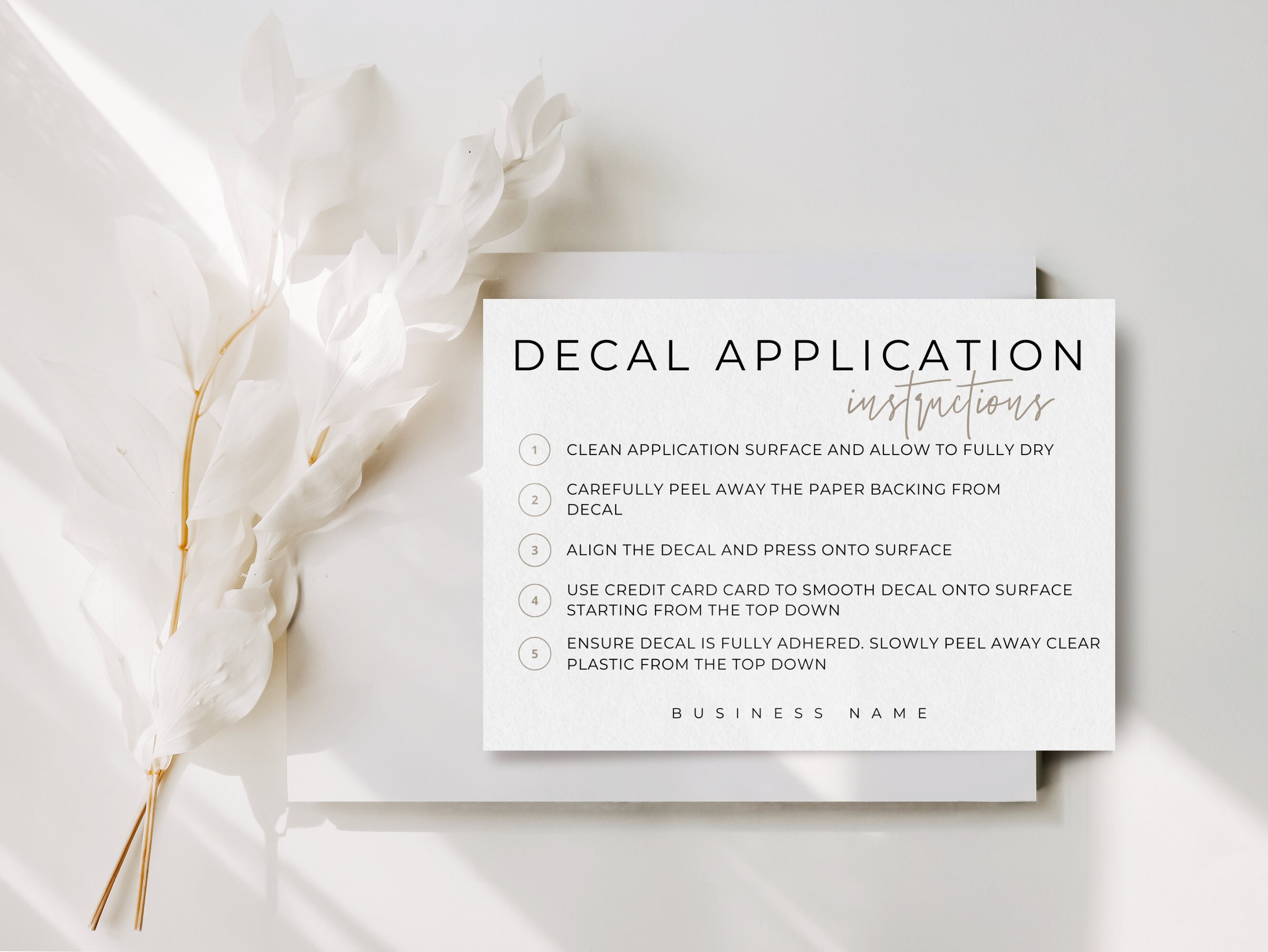 Printable Vinyl Decal Instructions Editable Decal Application - Etsy