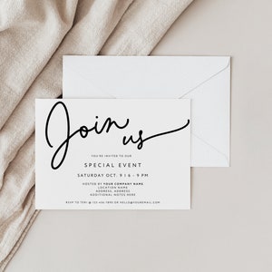 Modern Business Invitation Template Canva, Special Event Invitation ...