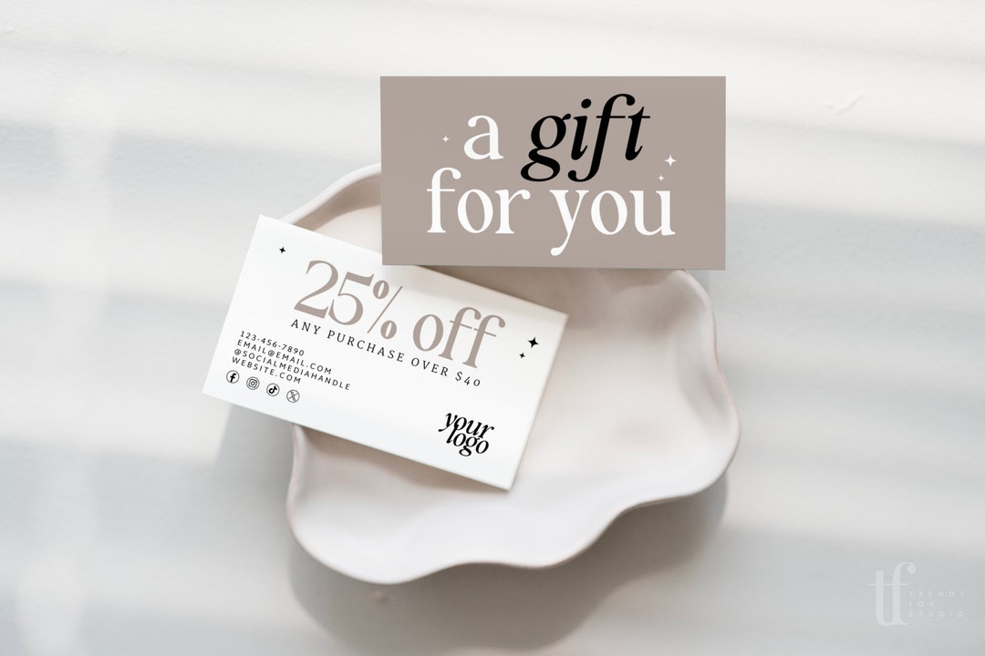 Modern Coupon Card Template, Printable Business Coupon Canva Template ...