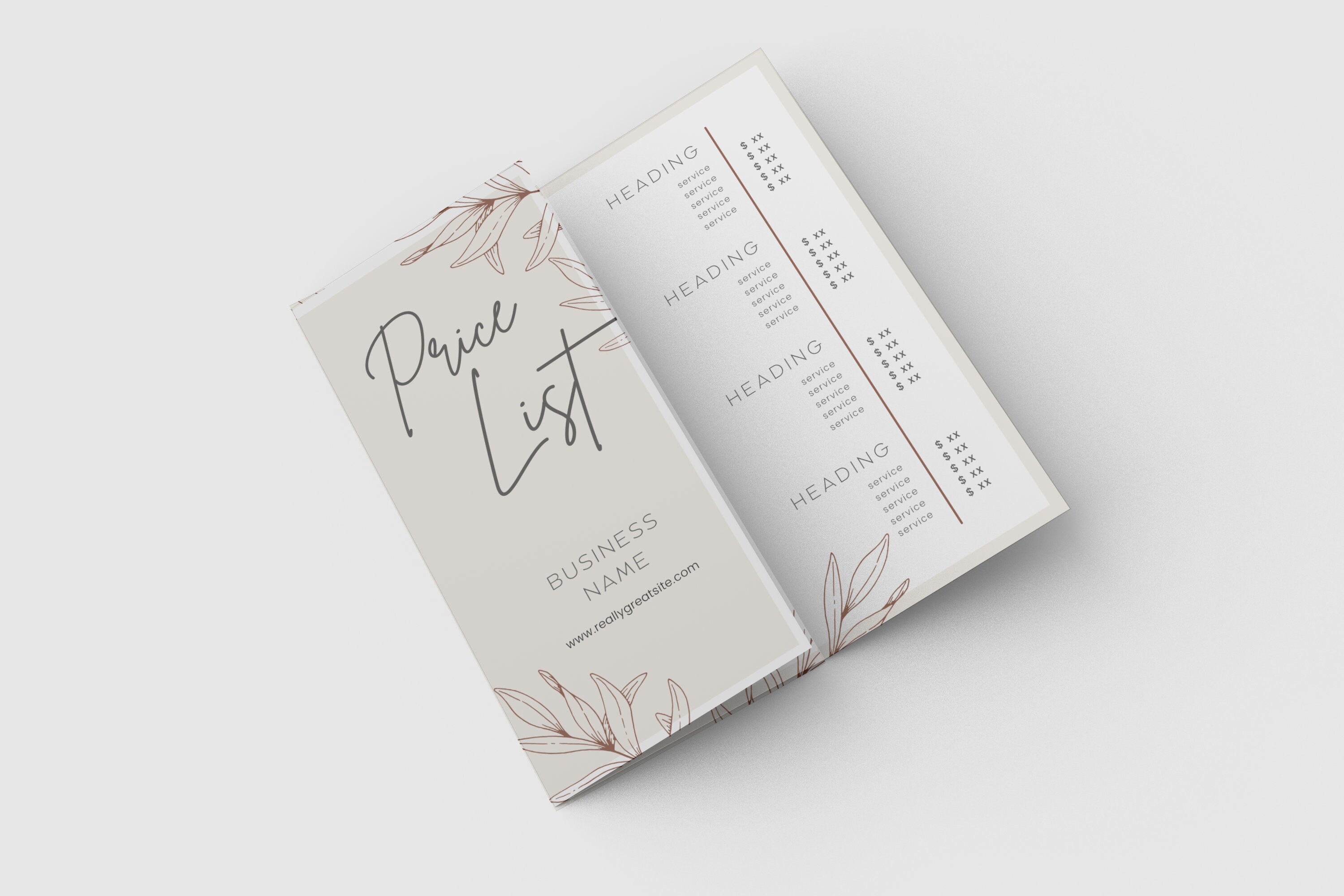 DIY Tri-fold Printable Price List Template Editable Trifold - Etsy Canada