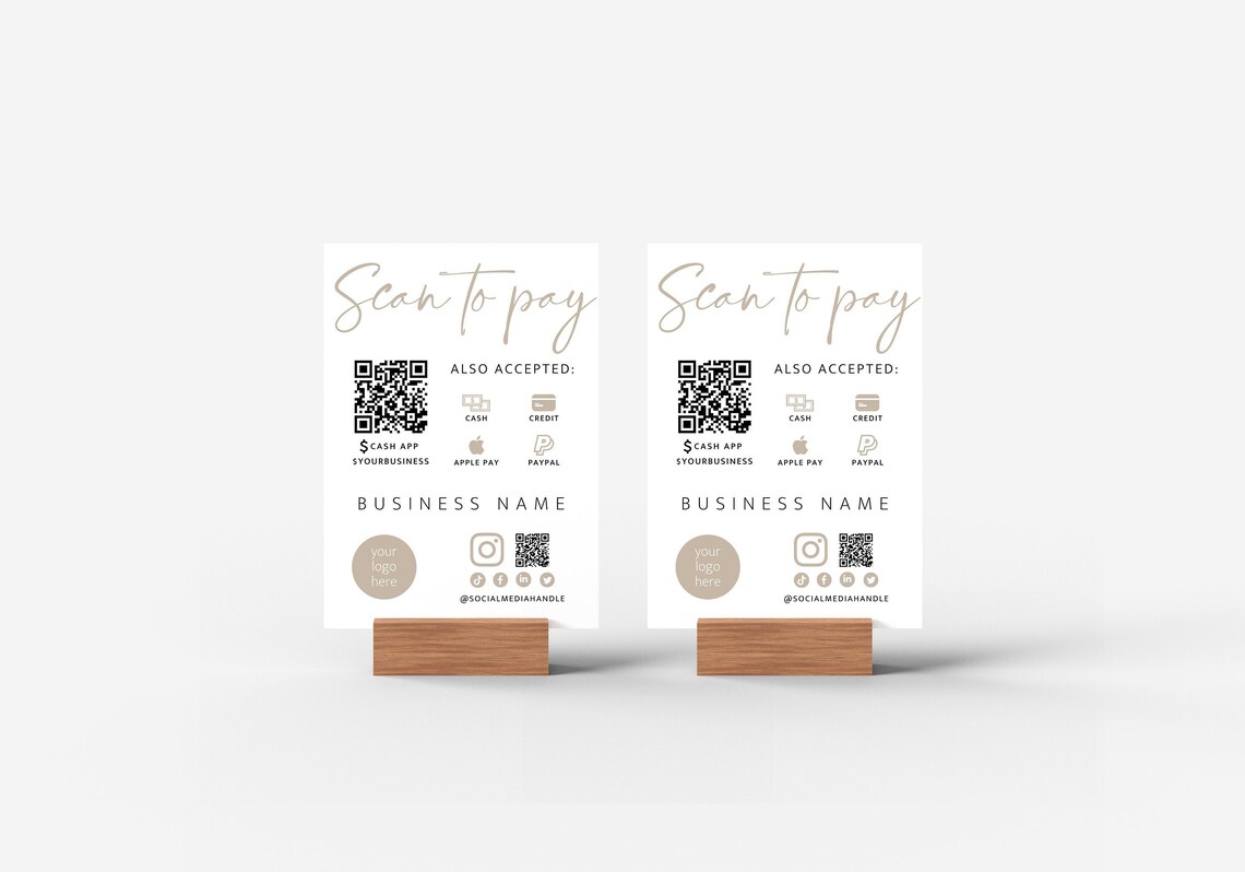 Printable Payment Sign QR Code Sign Template Scan to Pay - Etsy