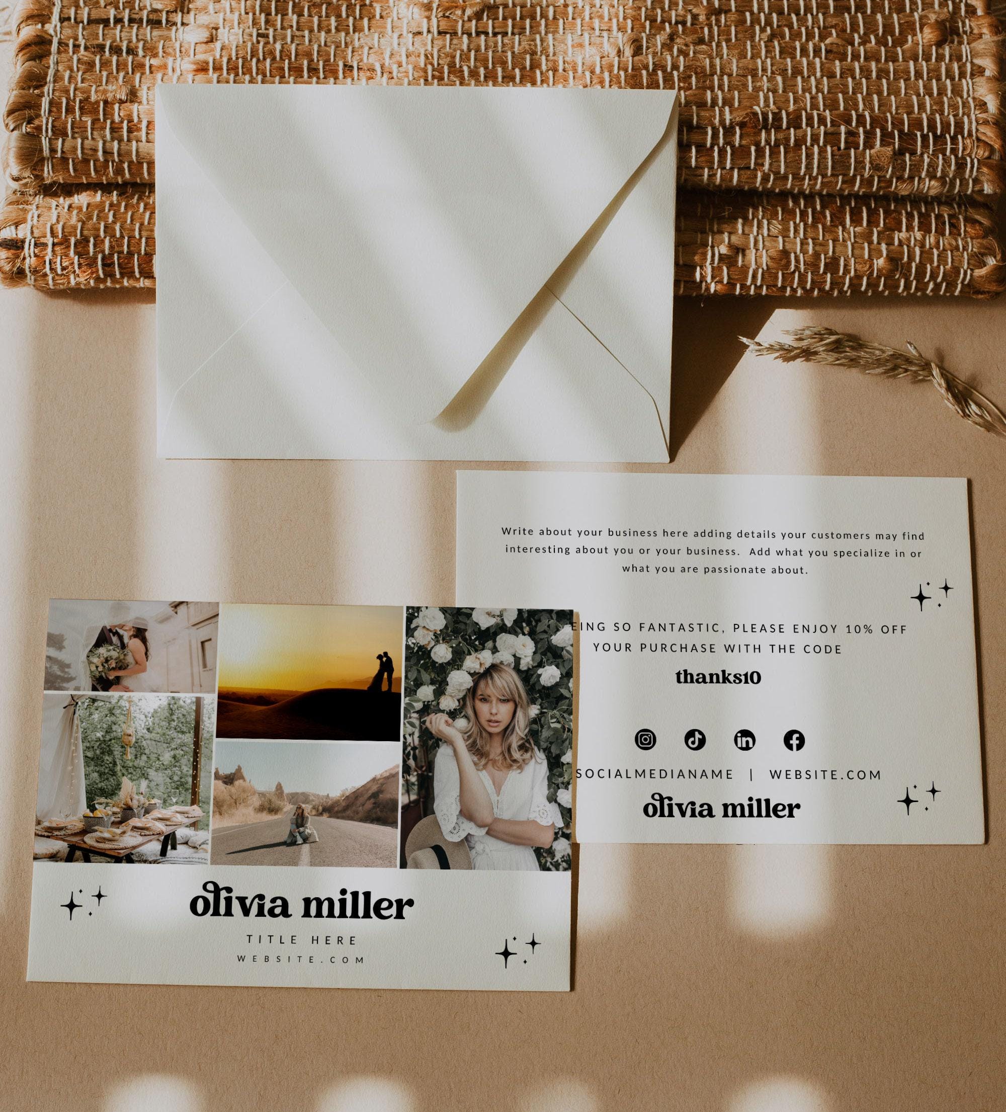 Retro Promo Photo Card Template, Canva Marketing Flyer, Package Insert ...