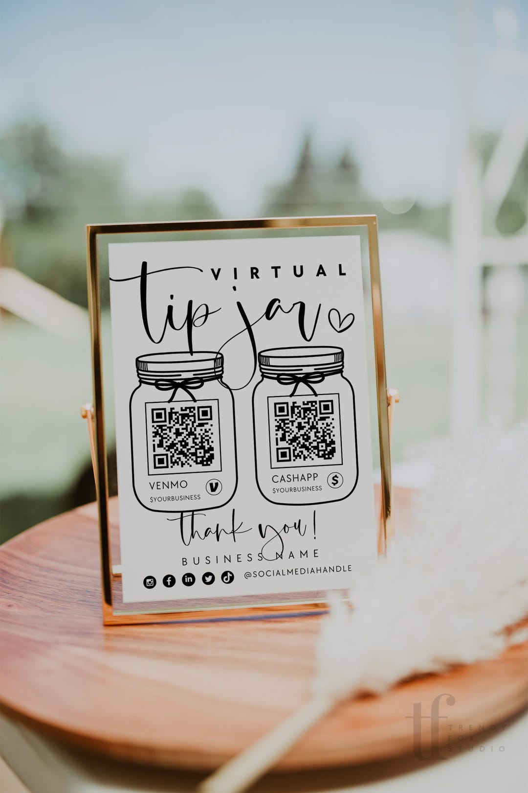 Printable Virtual Tip Jar Venmo Payment Sign, QR Code Sign Template ...